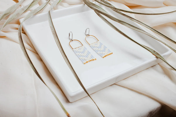 PERIWINKLE MICHIF WOVEN DANGLERS – Wildflower Clothing Inc.